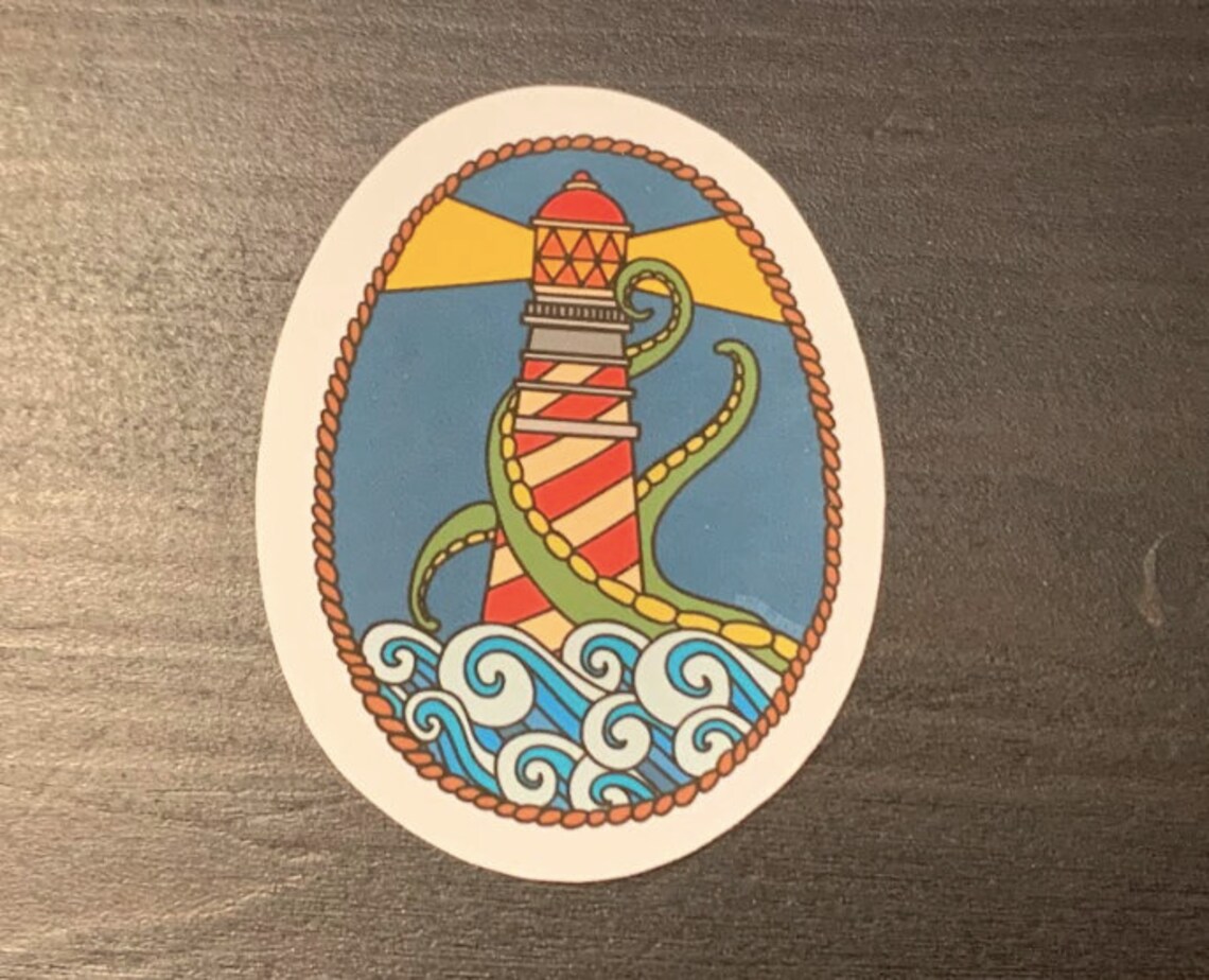 The Lighthouse and the Kraken Sticker OFMD Stickers - Etsy