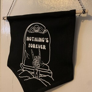 Nothing's Forever Tombstone Canvas Banner, Tattoo Style Art, Grave ...