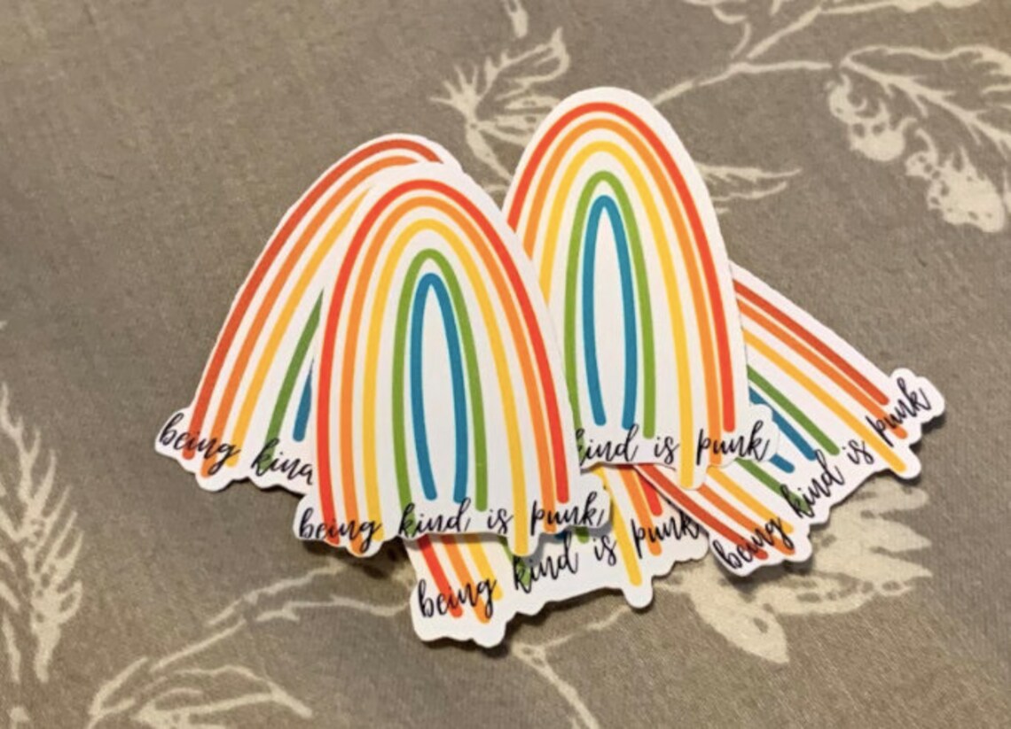 Being Kind is Punk Rainbow Sticker Kindness - Etsy