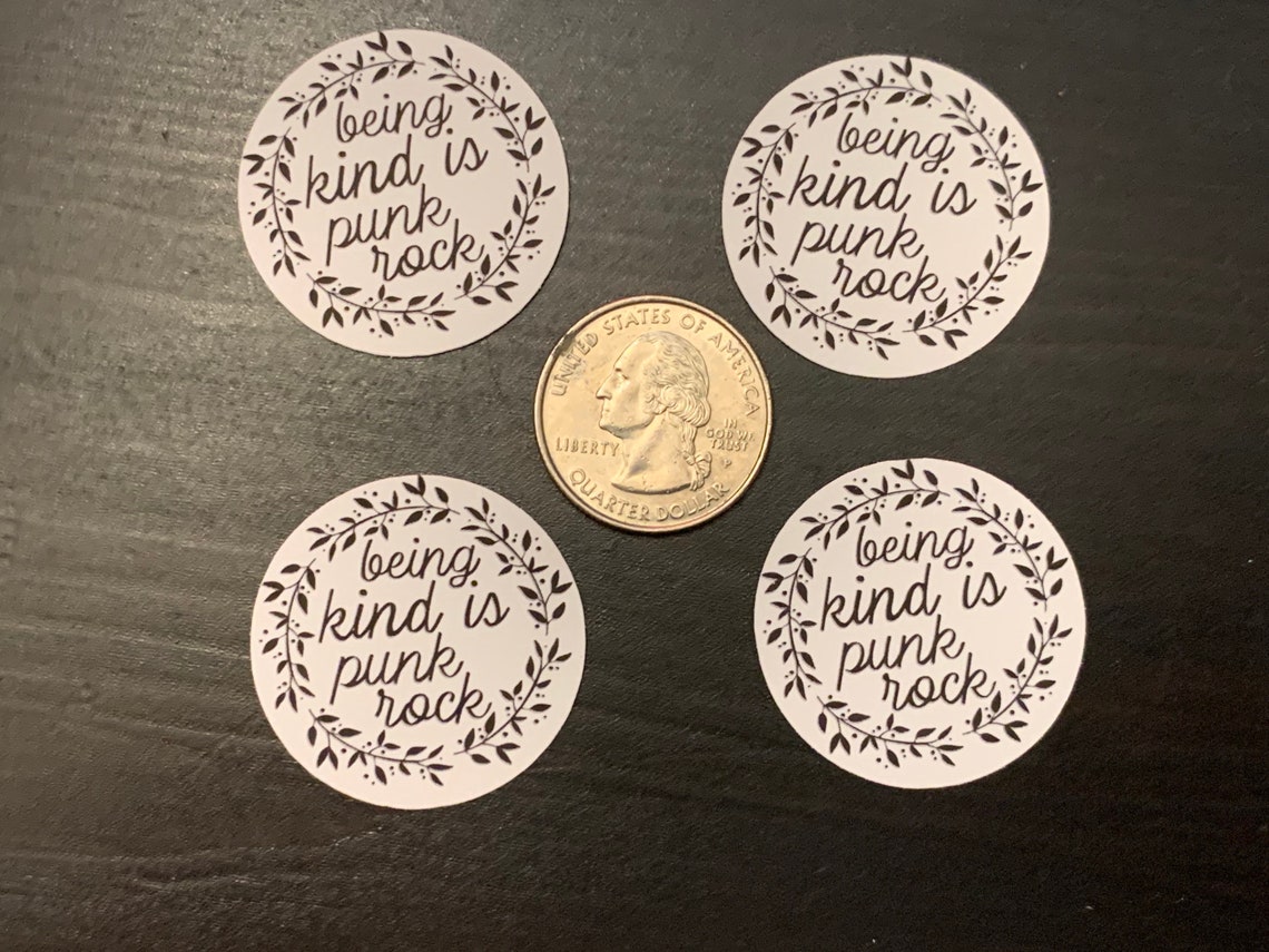 Being Kind is Punk Round Sticker, Kindness is Punk! - Etsy