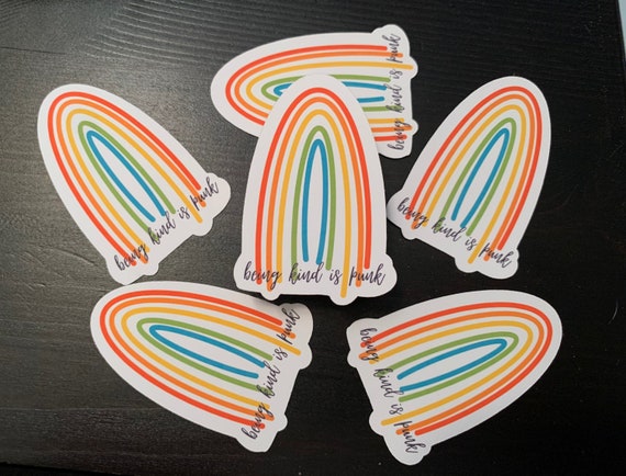 Being Kind is Punk Rainbow Sticker Kindness - Etsy