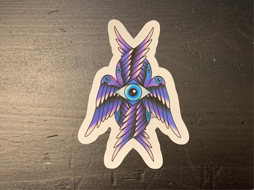 Seraph Traditional Tattoo Style Art Sticker, True Form Angel ...