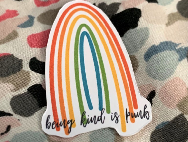 Being Kind is Punk Rainbow Sticker Kindness - Etsy