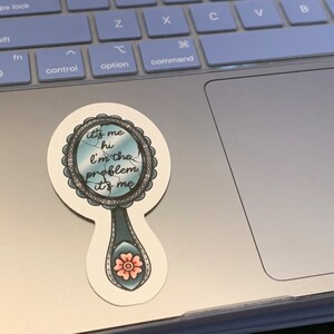 Anti-hero Broken Hand Mirror Traditional Tattoo Style Sticker, Swifties ...