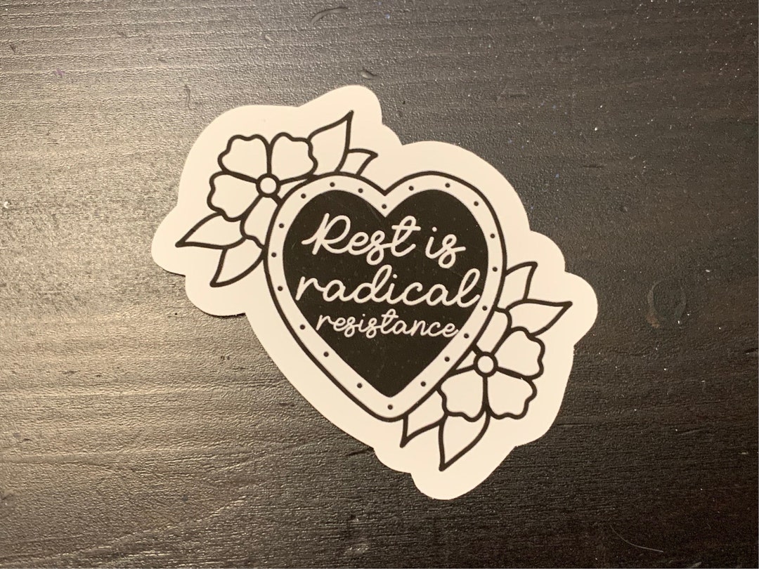 Rest is Radical Resistance Traditional Heart Tattoo Sticker - Etsy