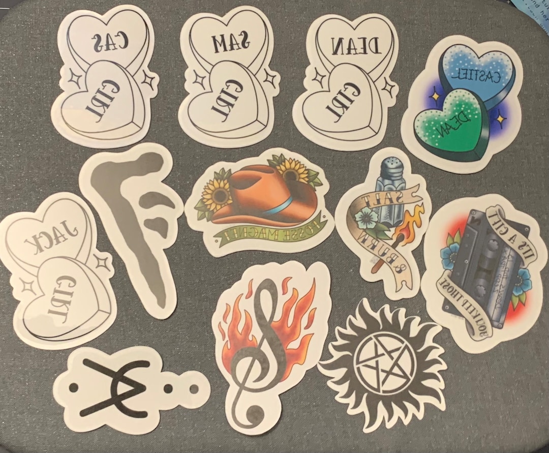 Supernatural Inspired Temporary Tattoos, Dean & Sam Winchester, Castiel ...