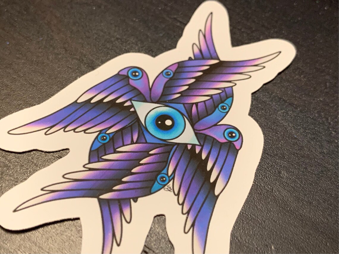Seraph Traditional Tattoo Style Art Sticker, True Form Angel ...