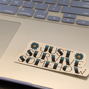 Survive Somehow Stickers, Tattoo Style Art, Walking Dead Inspired, JSS ...