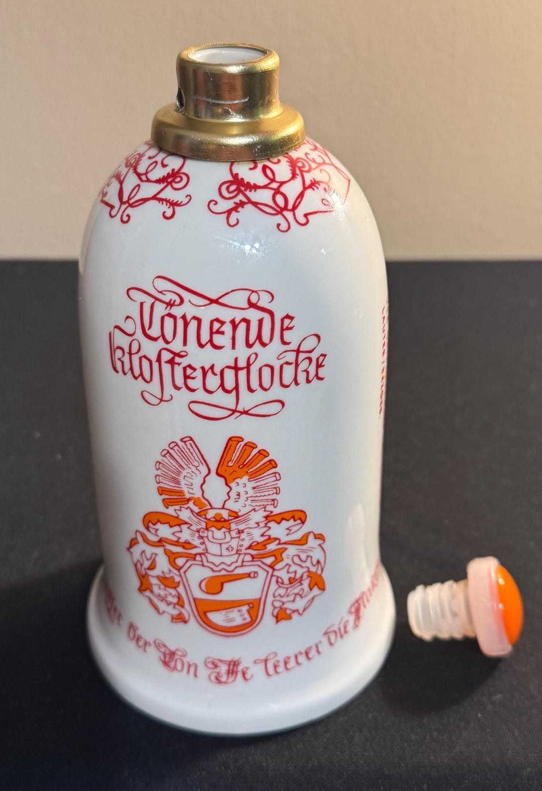 Vintage German GDR Porcelain Wine Bottle With A Bell on the Bottom and ...