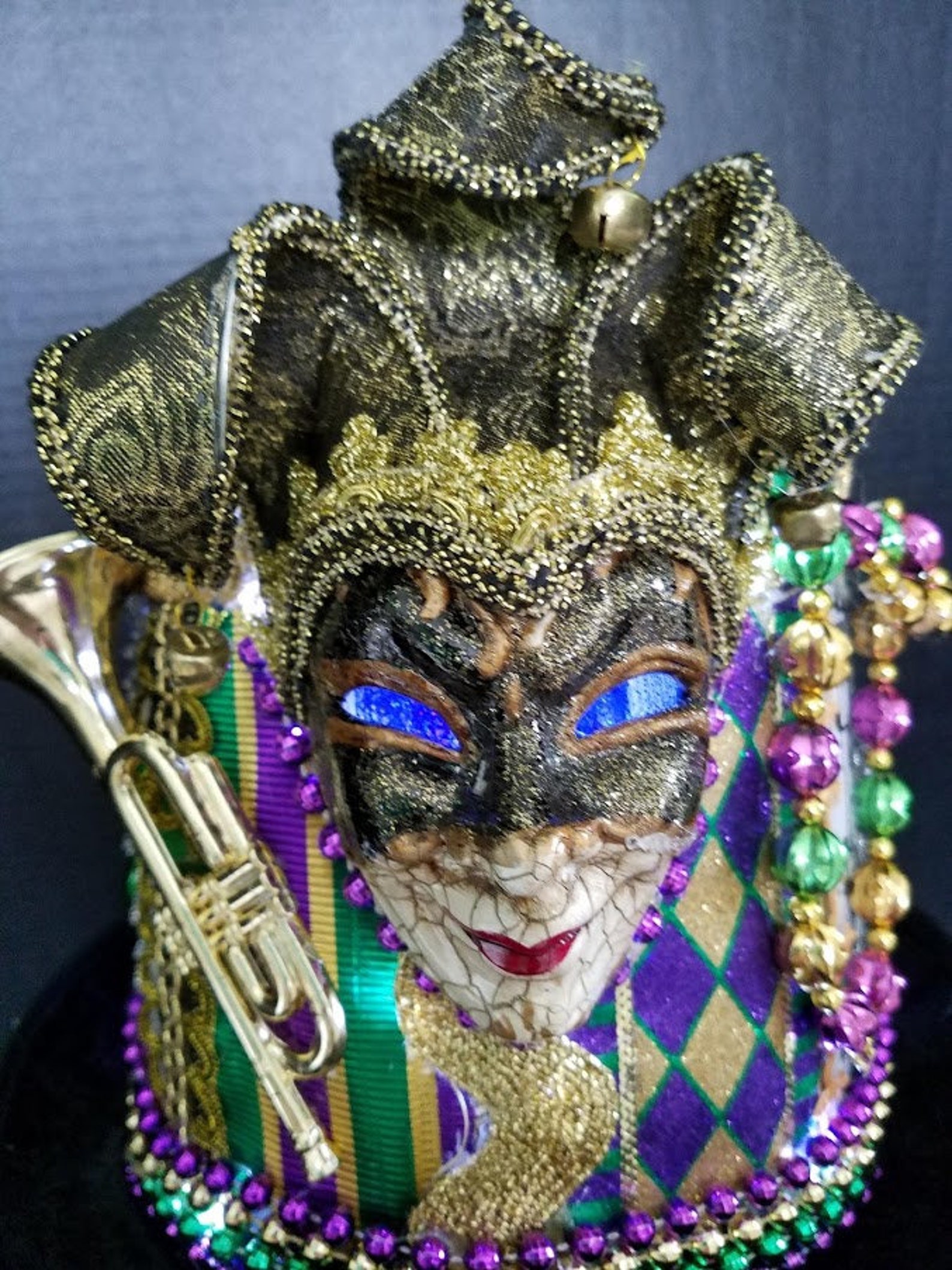 Lighted Mardi Gras Top Hat Masquerade Hat Lighted Jester | Etsy