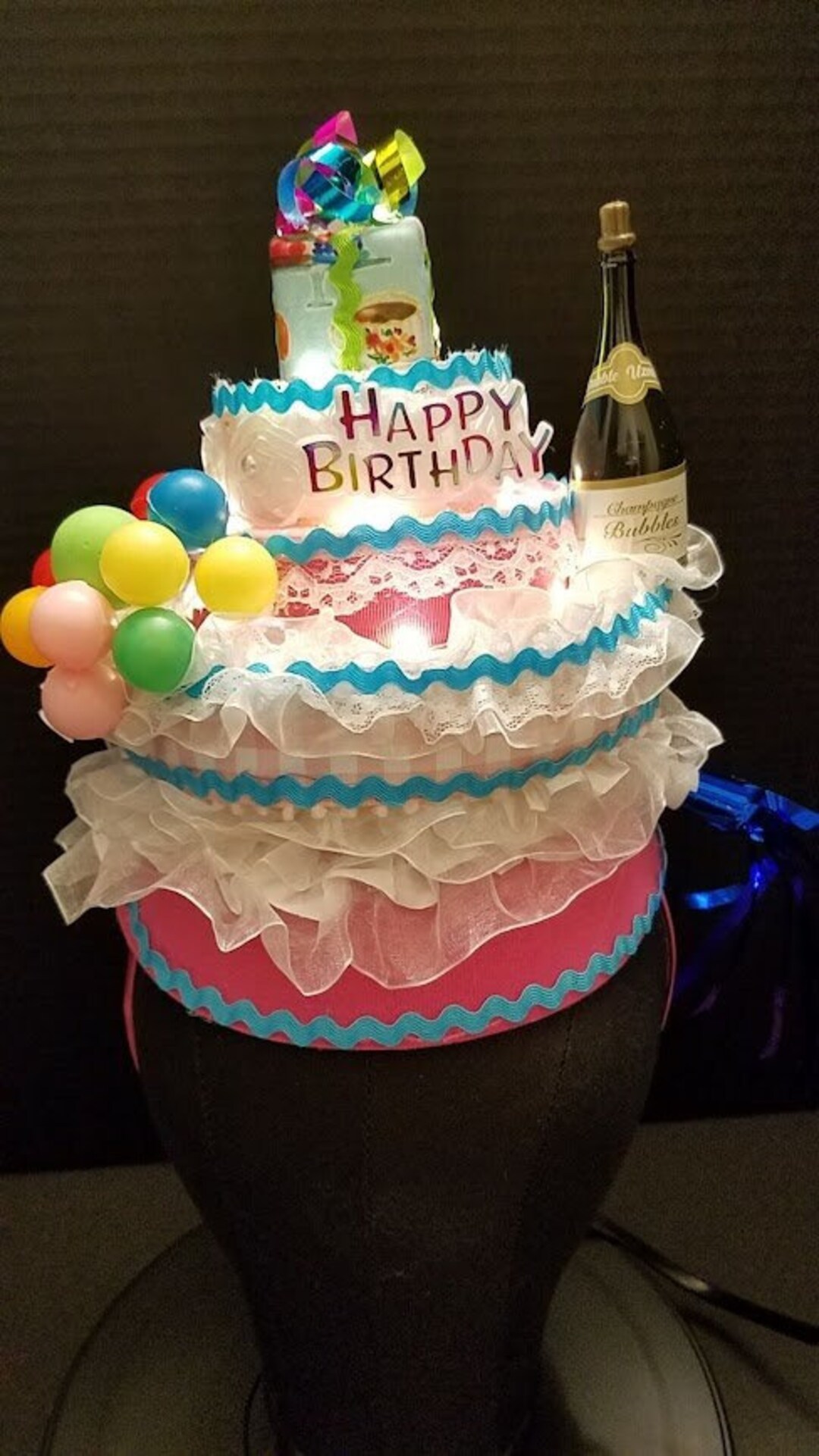 Birthday Hat Lighted Hat Adult Birthday Hat Cake Hat Party on Your Head ...