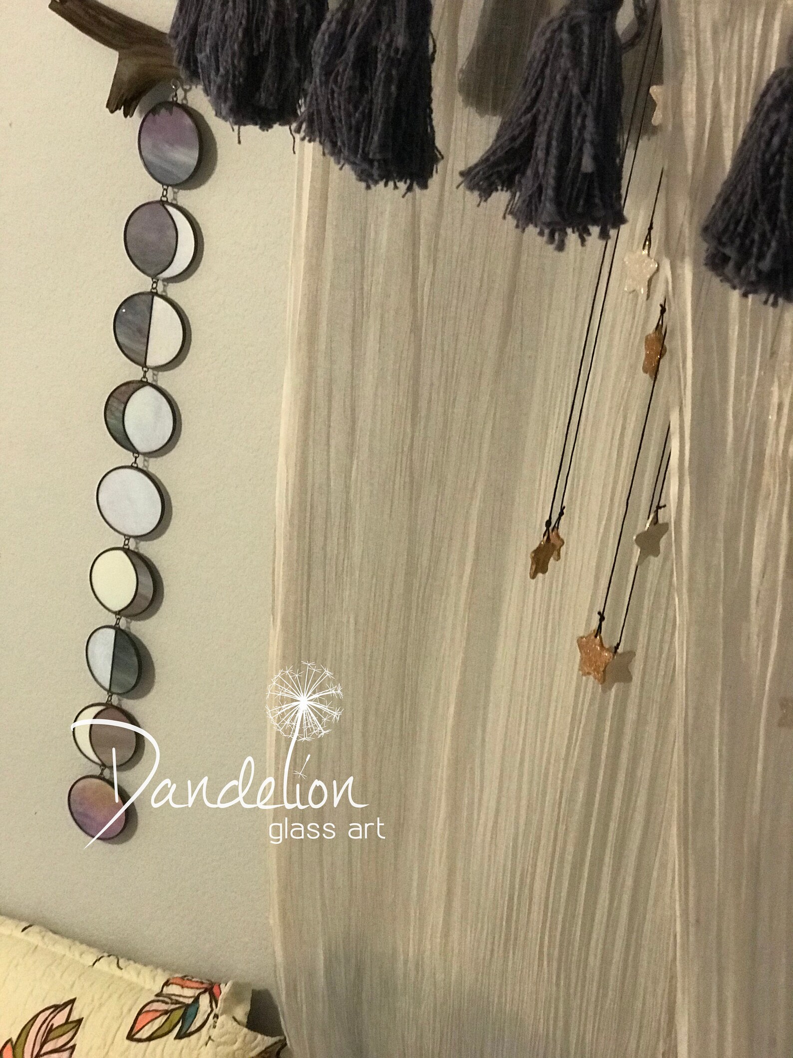 ORIGINAL Moon Phase Linear, Phases of the Moon Art, Glass Moon Phase ...