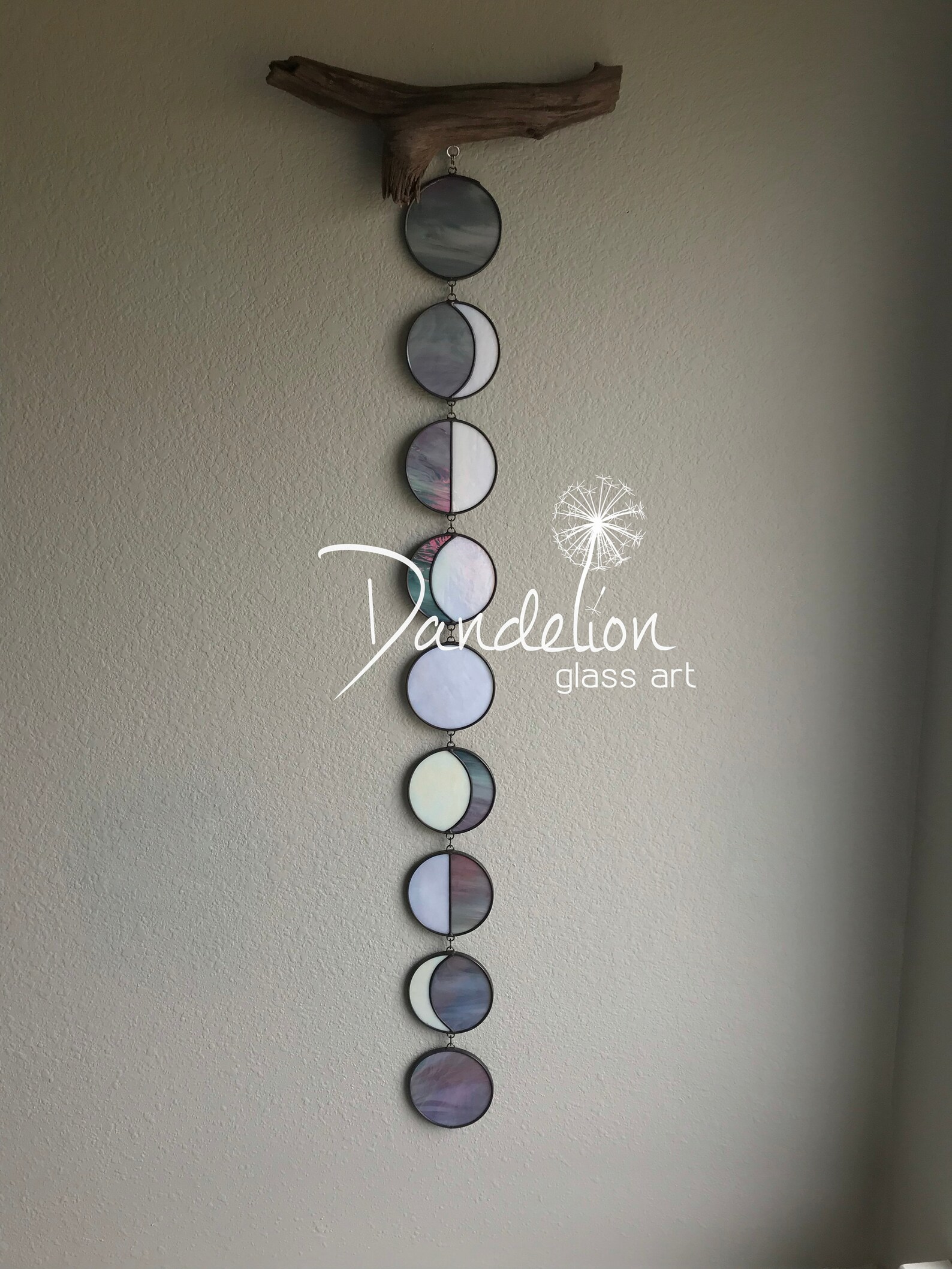 ORIGINAL Moon Phase Linear, Phases of the Moon Art, Glass Moon Phase ...