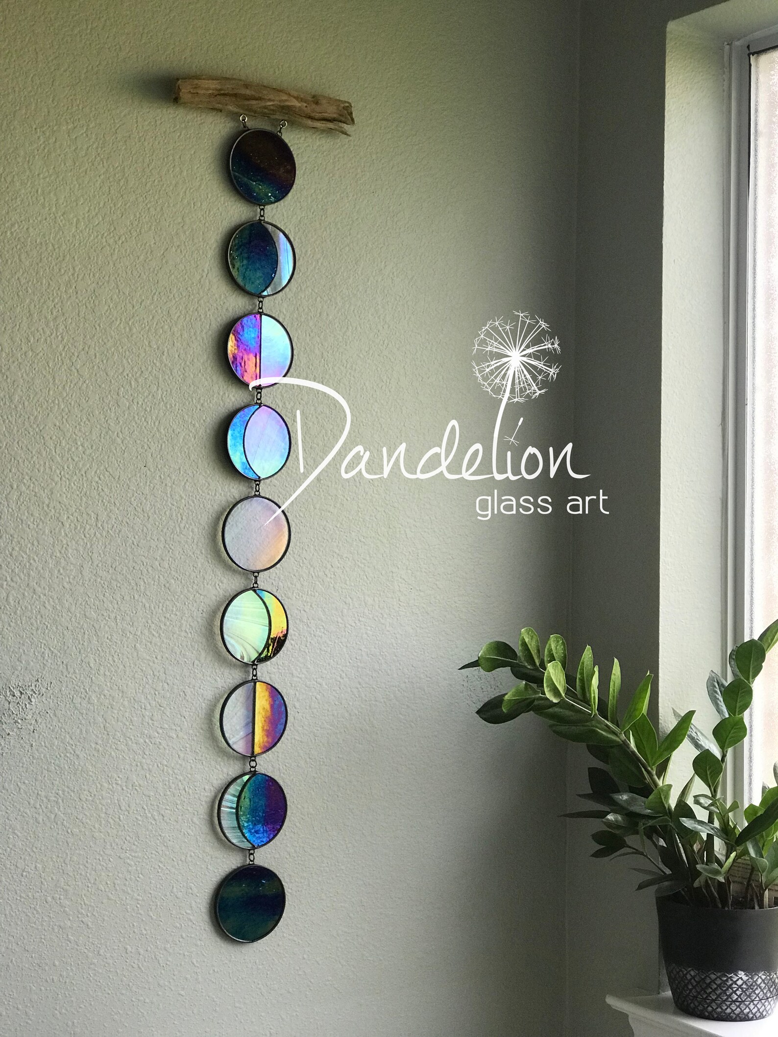 ORIGINAL Moon Phase Linear, Phases of the Moon Art, Glass Moon Phase ...