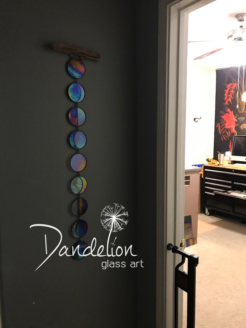 ORIGINAL Moon Phase Linear Phases of the Moon Art Glass Moon | Etsy