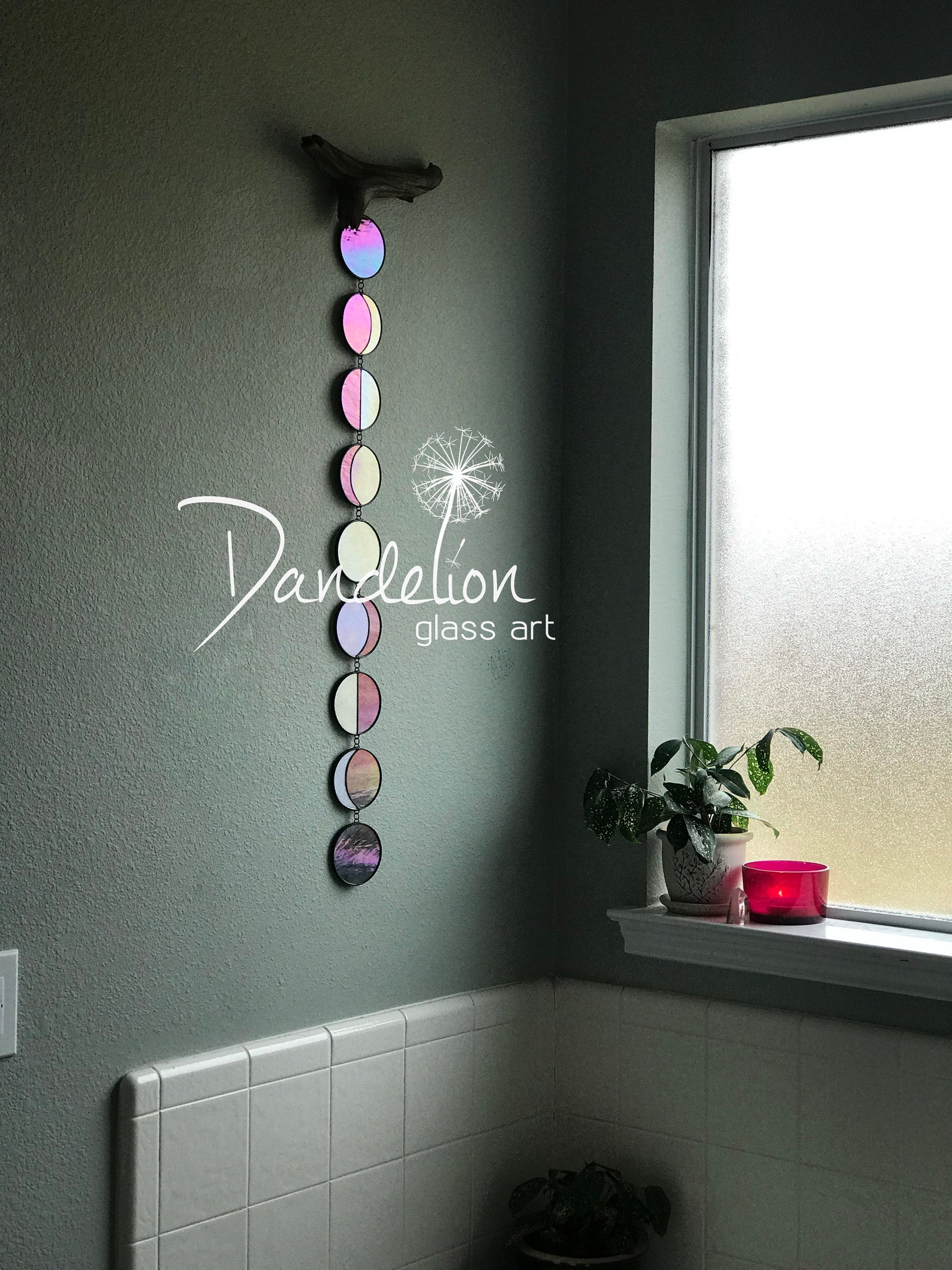 ORIGINAL Moon Phase Linear, Phases of the Moon Art, Glass Moon Phase ...