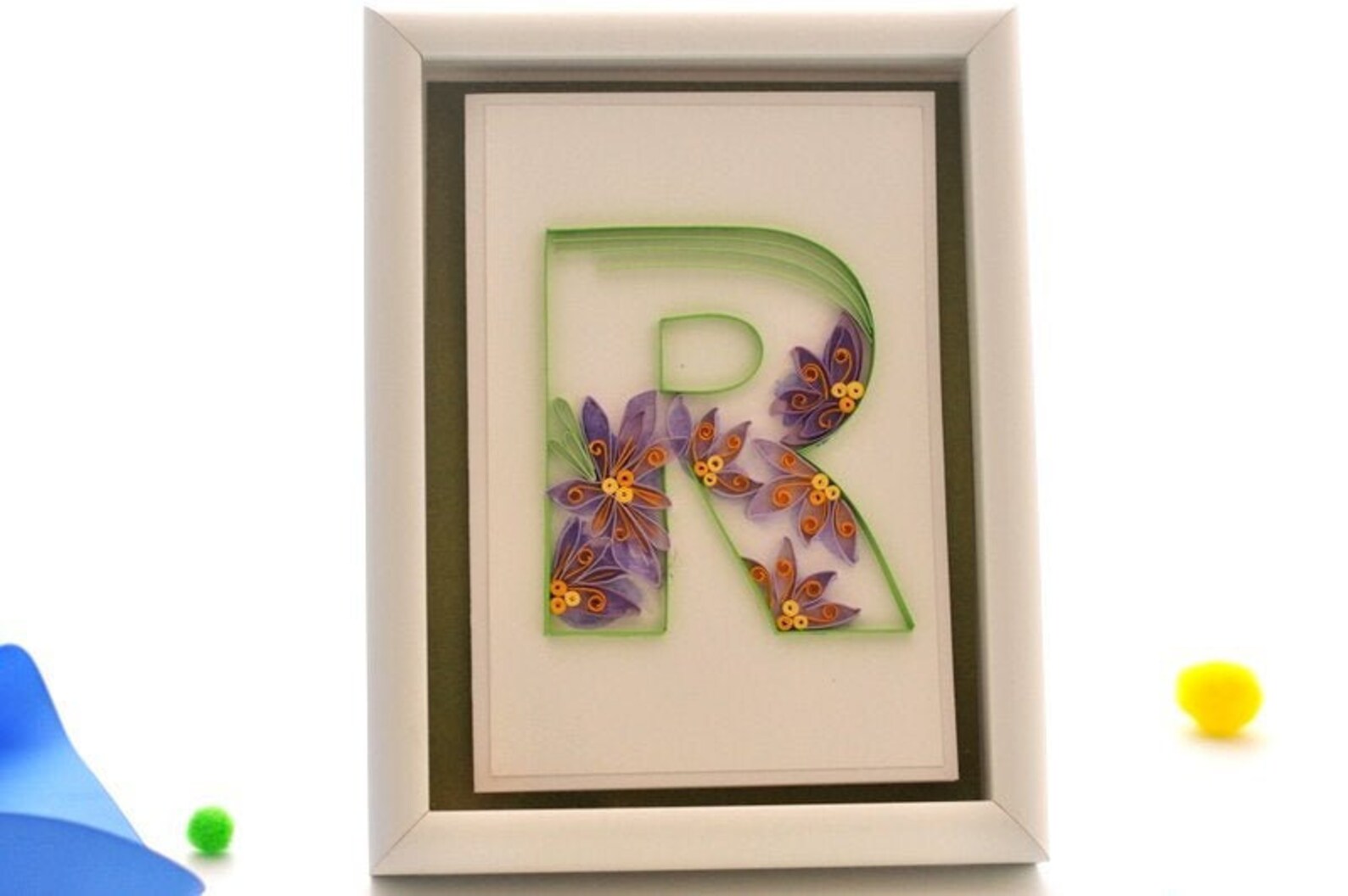 Quilling Letter R Quilled Initial Card Quilling Floral Wall Art Paper ...