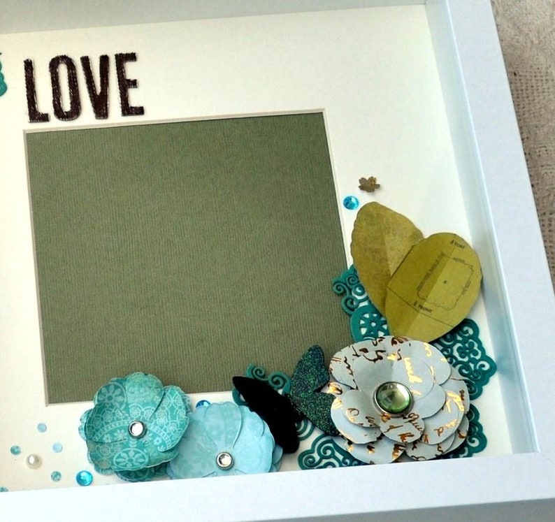 Paper Flower Shadow Box Photo Frame Love Picture Frame 3D - Etsy