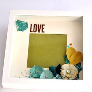 Paper Flower Shadow Box Photo Frame Love Picture Frame 3D - Etsy