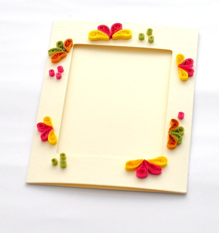 Quilled Photo Frame Greeting Card Paper Frame Card Paper | Etsy