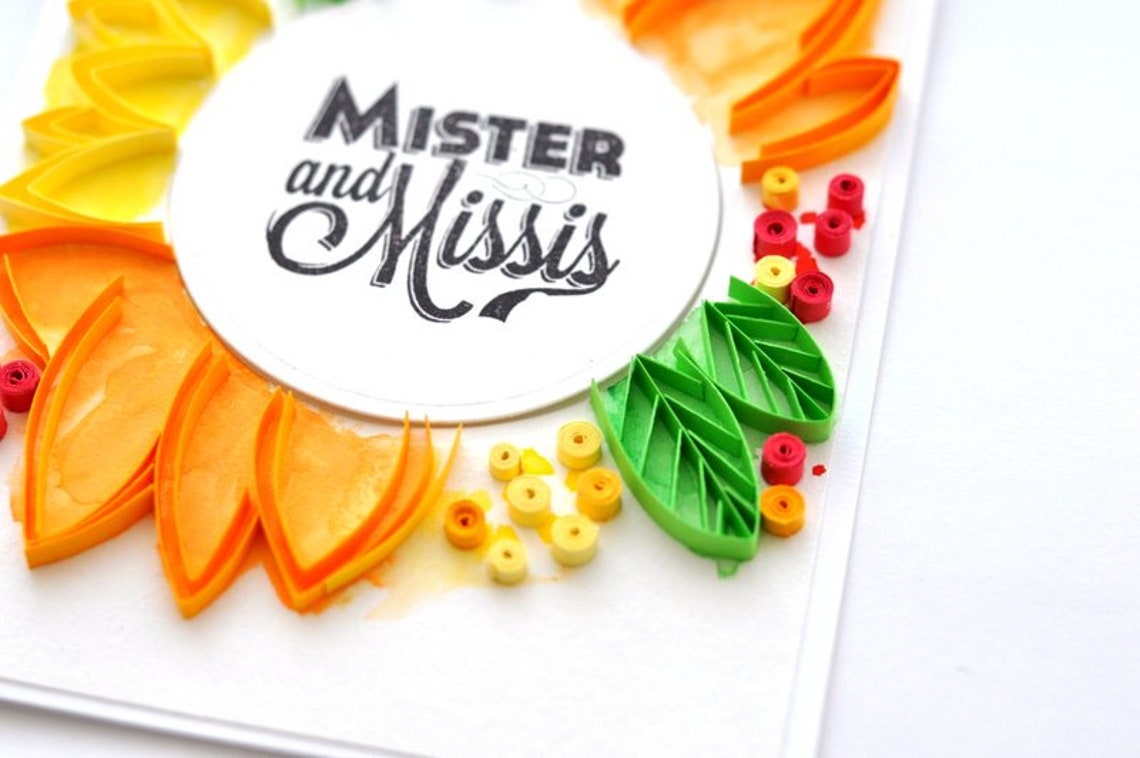 Mr and Mrs Card Spring Summer Wedding Bride and Groom Card | Etsy