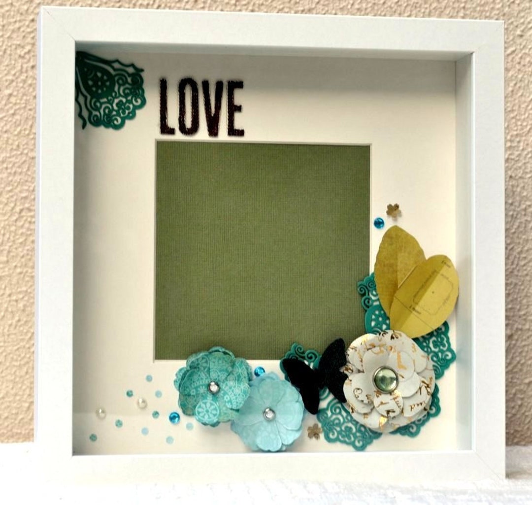 Paper Flower Shadow Box Photo Frame Love Picture Frame 3D - Etsy