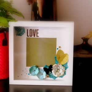 Paper Flower Shadow Box Photo Frame Love Picture Frame 3D - Etsy