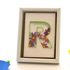 Quilling Letter R | Quilled Initial Card | Quilling Floral Wall Art ...
