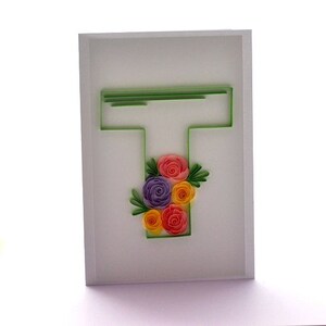 Personalized Monogram Quilling Letter T Quilled Art Floral Initials ...