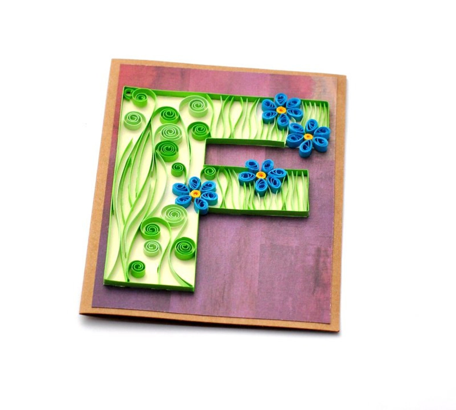 Personalized Quilled Typography Paper Quilling Initial F - Etsy