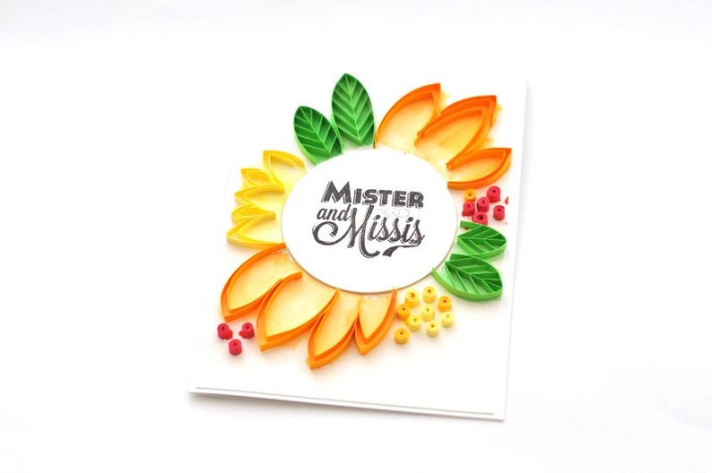 Mr and Mrs Card Spring Summer Wedding Bride and Groom Card - Etsy