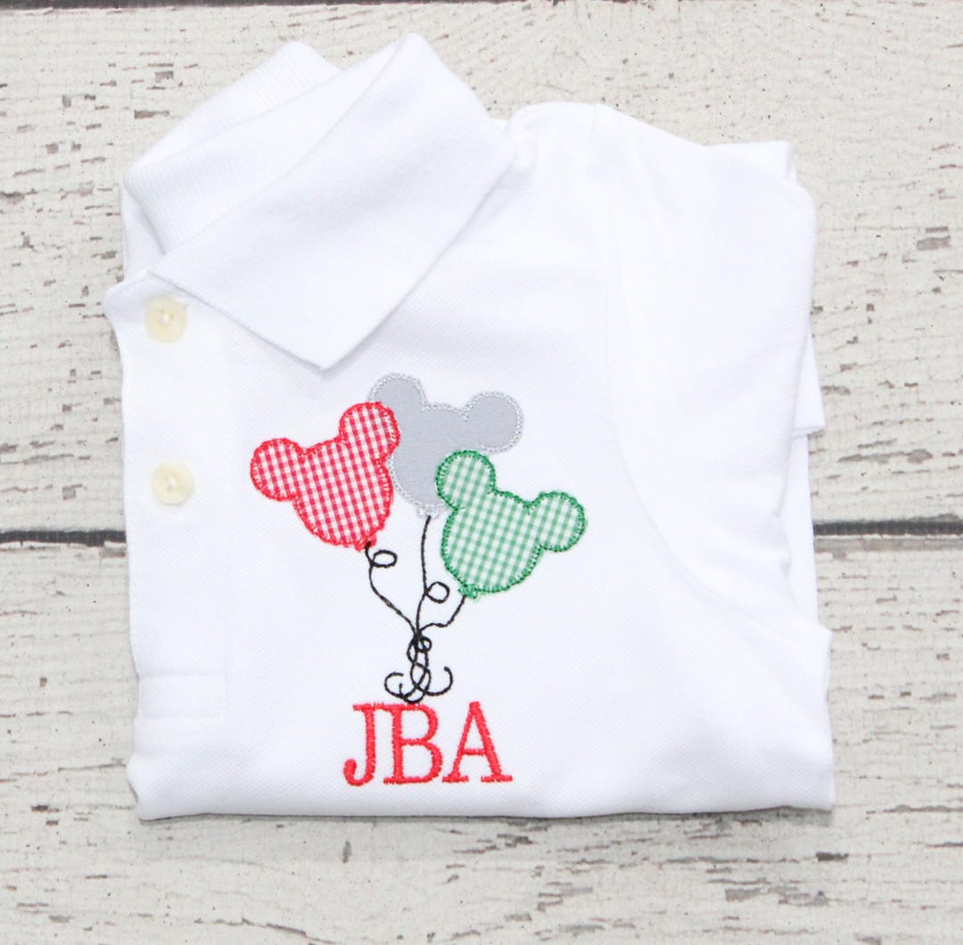 Mickey Balloon Polo, Monogrammed Disney Christmas Polo, Classic Disney ...
