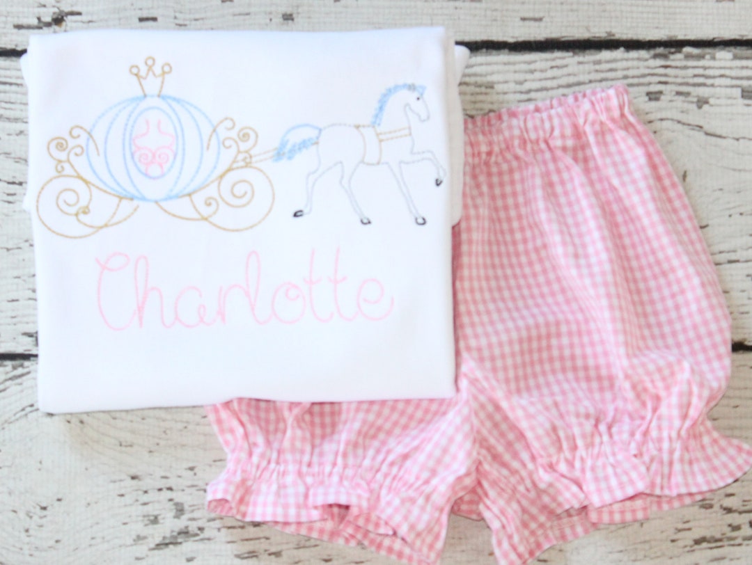 Monogrammed Princess Bloomer Set, Pink and Gold Princess Outfit ...