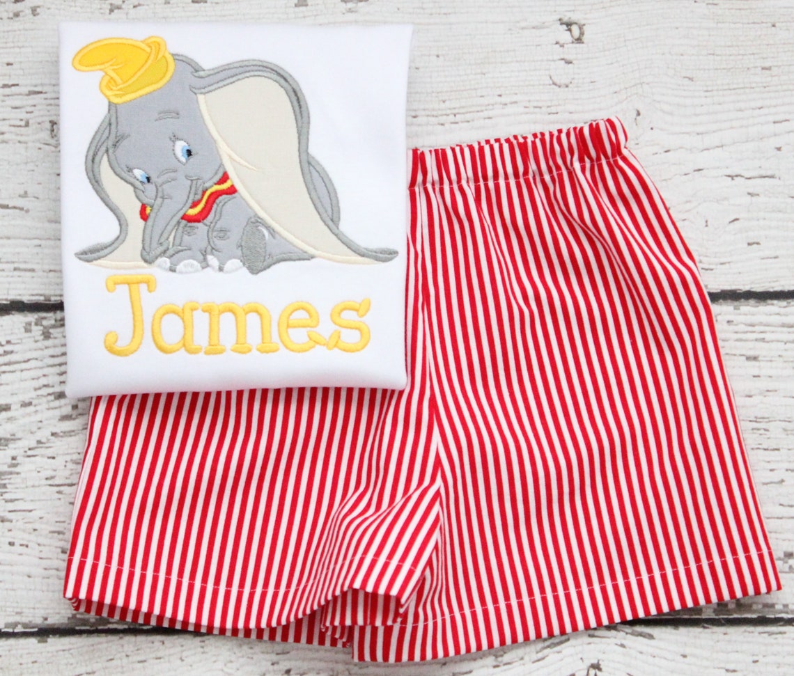 Monogrammed Dumbo Shorts Set Dumbo Outfit Disney Monogrammed - Etsy