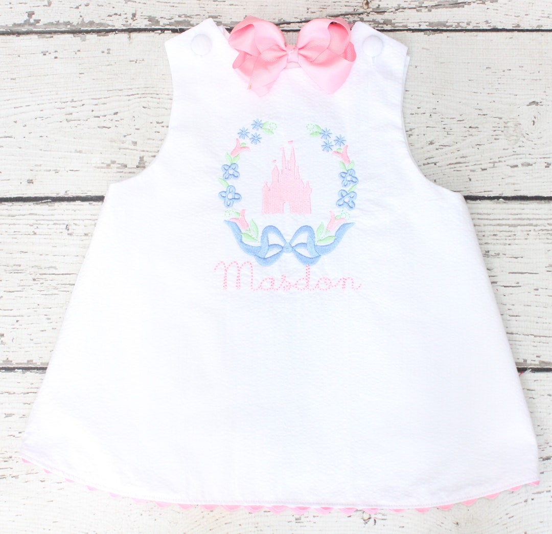 Monogrammed Castle Dress, Floral Castle Birthday Dress, Monogrammed ...