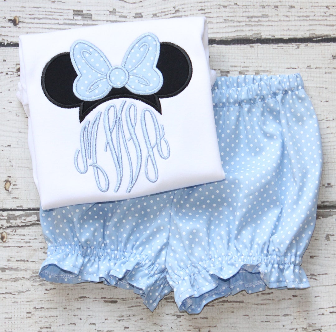Monogrammed Minnie Bloomer Set, Polka Dot Minnie Outfit, Monogrammed ...