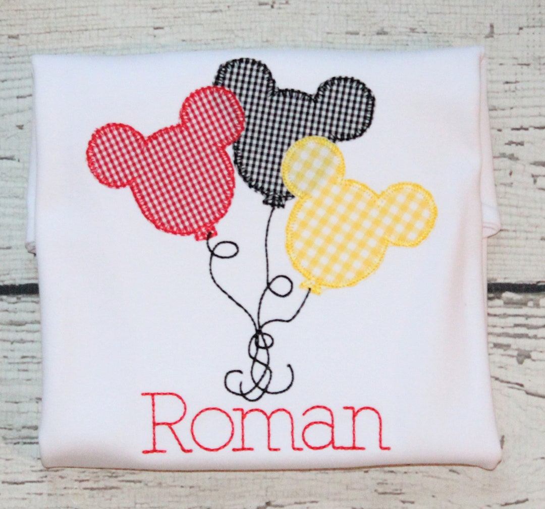Monogrammed Mickey Shirt, Gingham Disney Mickey Onesie, Red Mickey ...