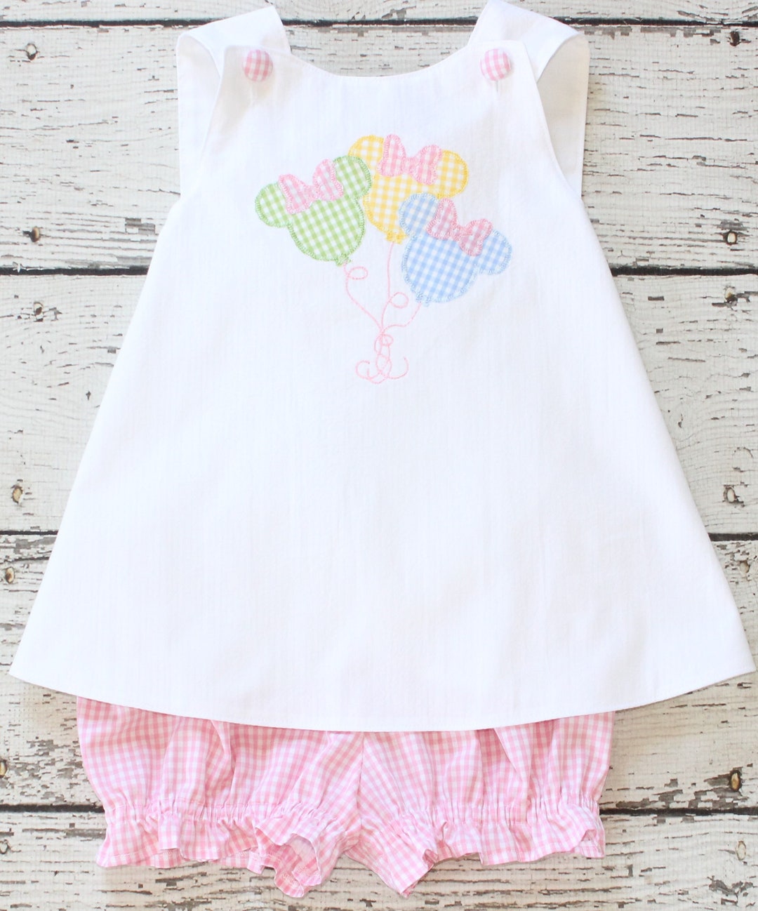 Monogrammed Minnie Balloons Outfit, Monogrammed Disney Bloomer Set ...