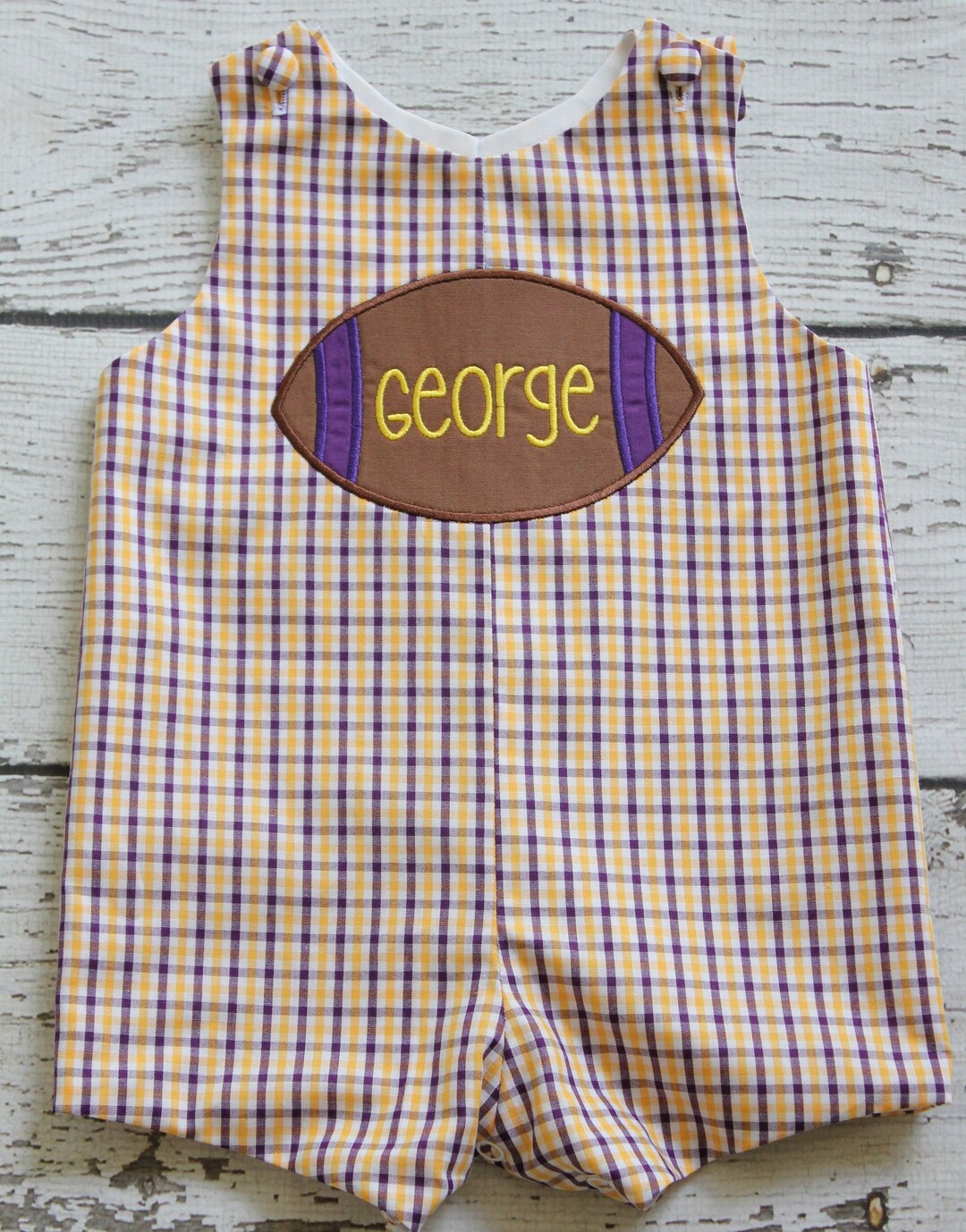 Monogrammed LSU Jon Jon Monogrammed Football Jon Jon - Etsy
