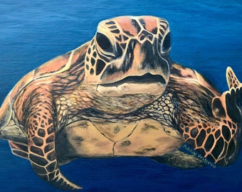 Turtle Painting | Sea Turtle Painting | Original Turtle Art | Baby Sea ...