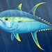 Yellowfin Tuna Painting | Fish Art | Original Tuna Fish Acrylic ...