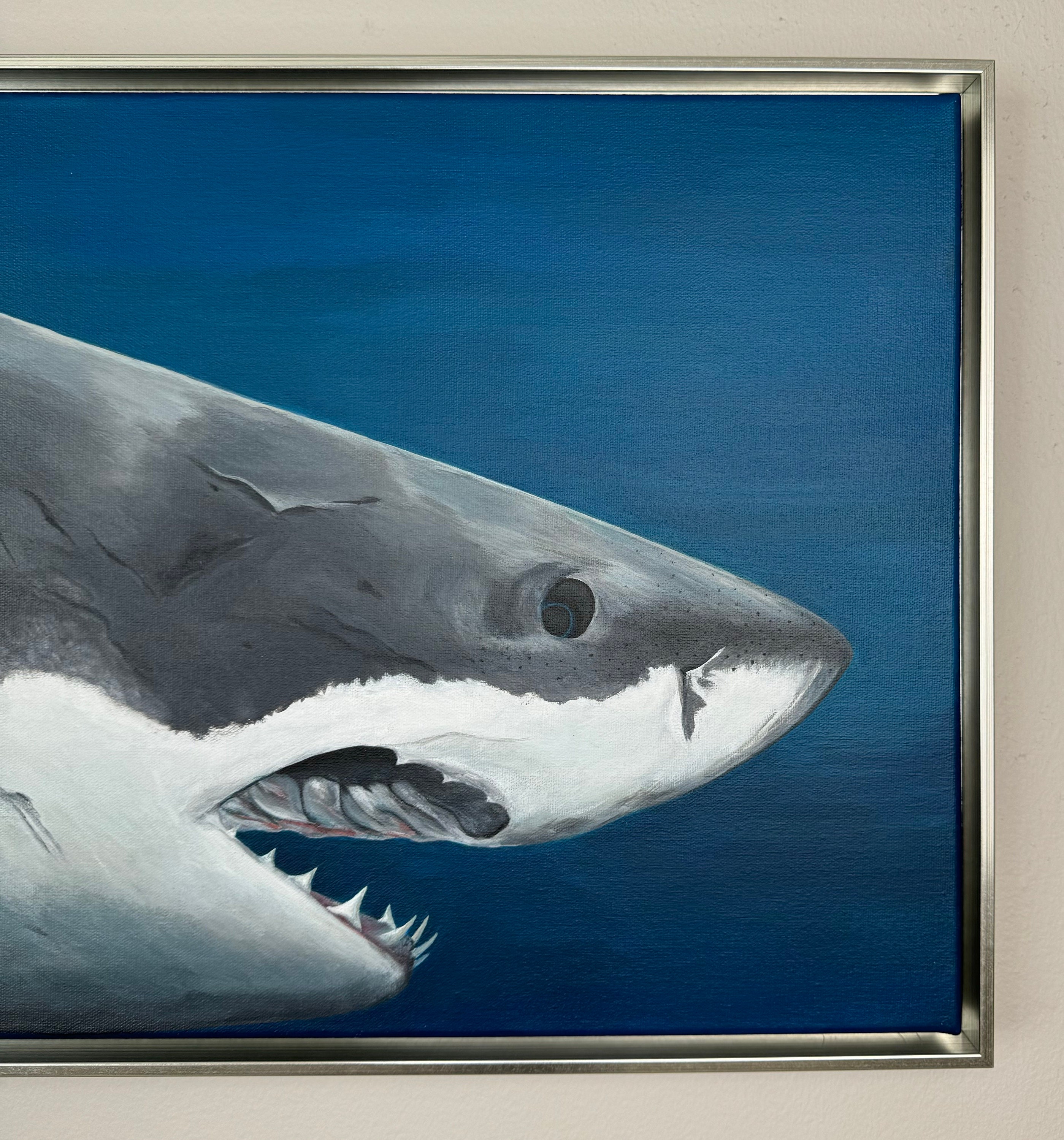 Great White Shark Painting | Shark Art | Framed Shark Art | Realistic ...