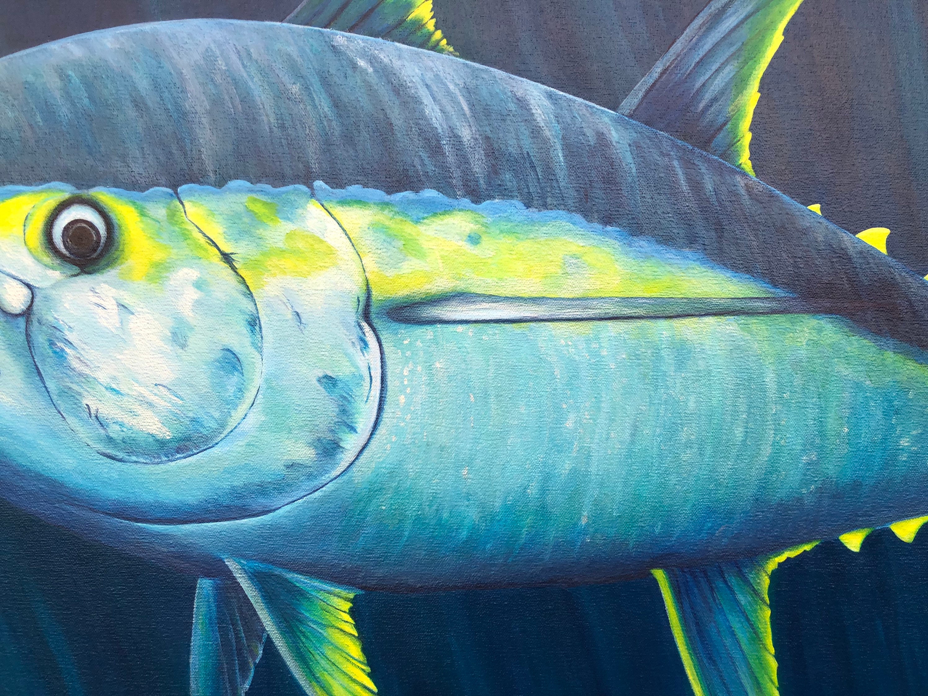 Yellowfin Tuna Painting | Fish Art | Original Tuna Fish Acrylic ...