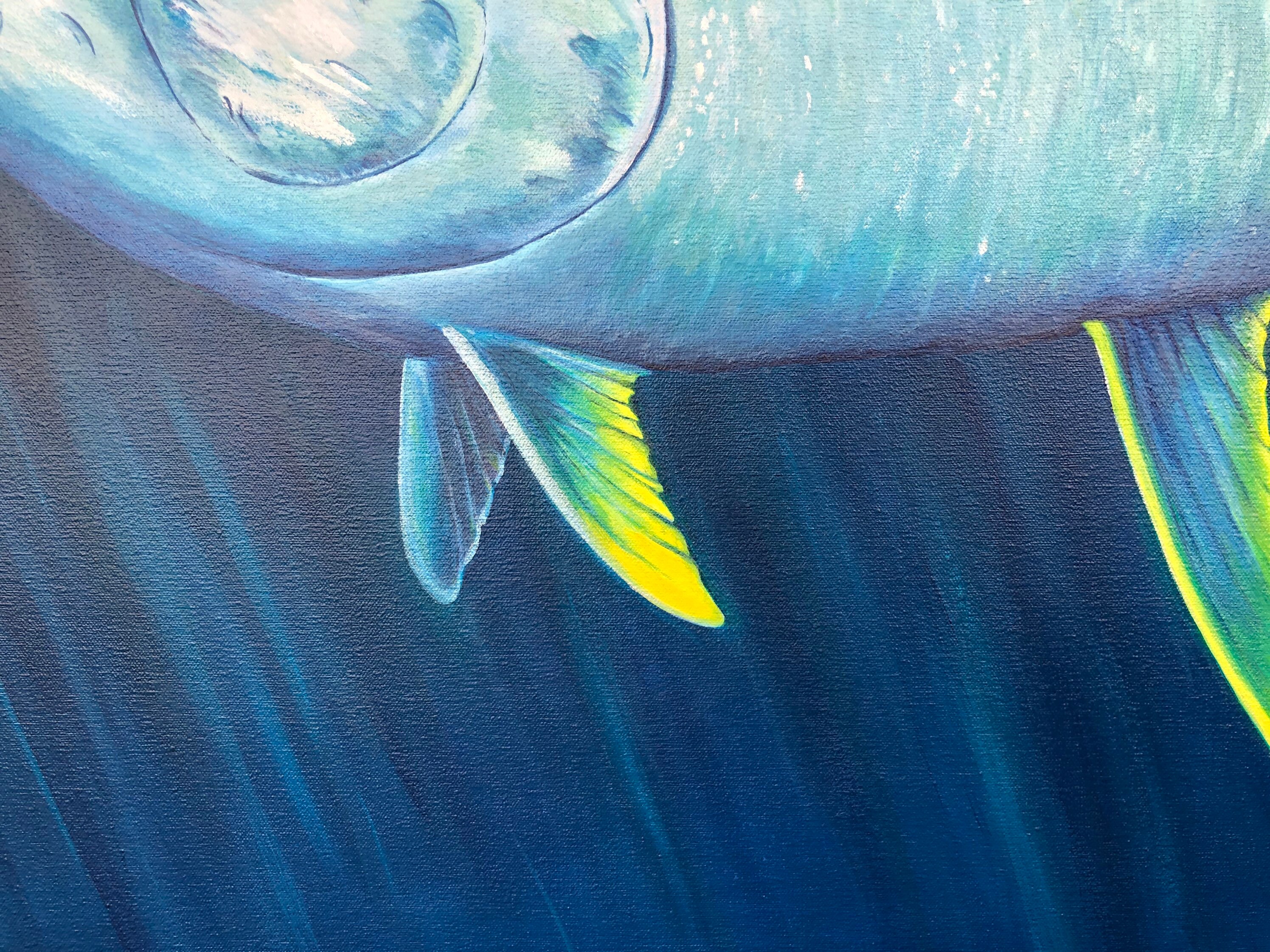 Yellowfin Tuna Painting | Fish Art | Original Tuna Fish Acrylic ...