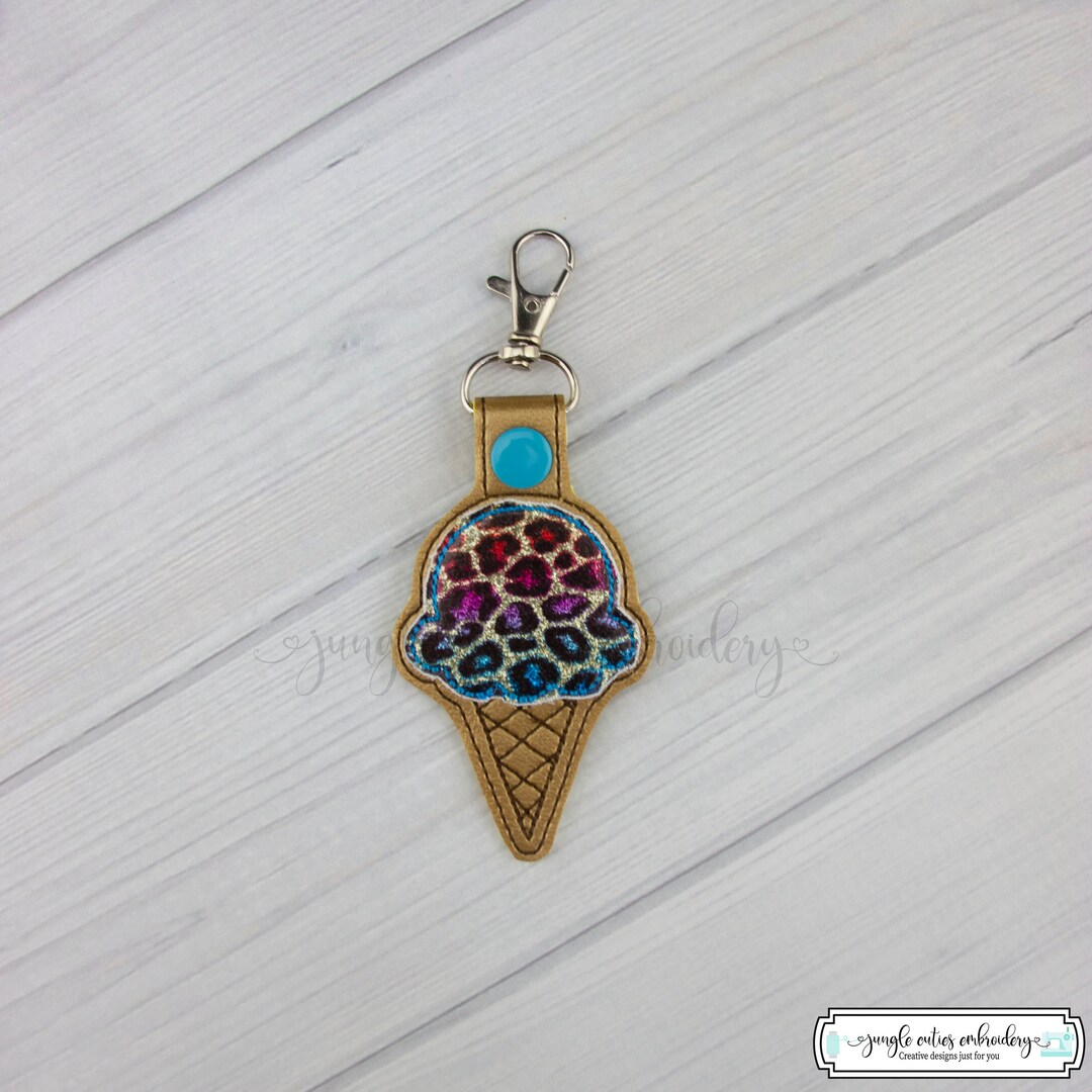 Ice Cream Cone Key FOB (K007) I Key FOB, Snap Tab, Key Holder, Zipper ...