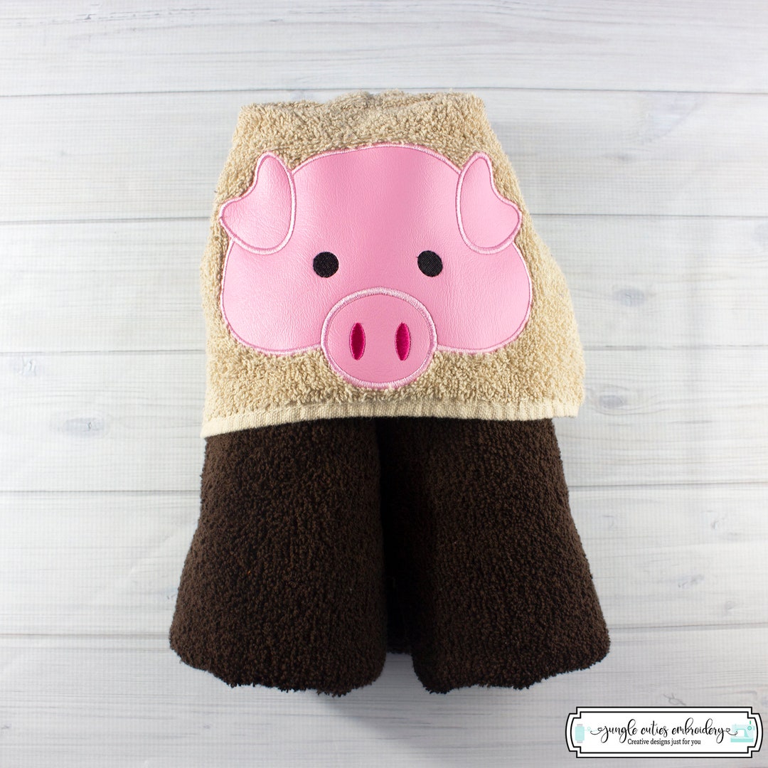 Pig Hooded Towel (HT013) I Hooded Towel, Bath Towel, Kid's Hooded Towel ...