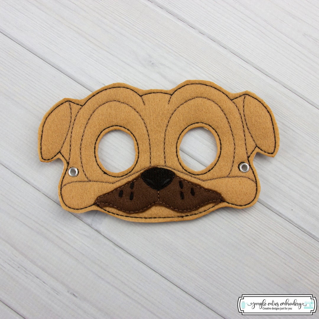 Pug Mask (M235) I Kid's Mask, Dress-up, Party Favors, Birthday Party ...