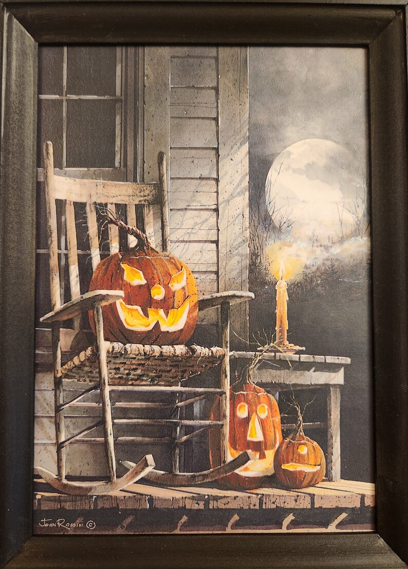 Night Watchman by John Rossini in a Handmade Wooden Frame, 7"x9" - Etsy