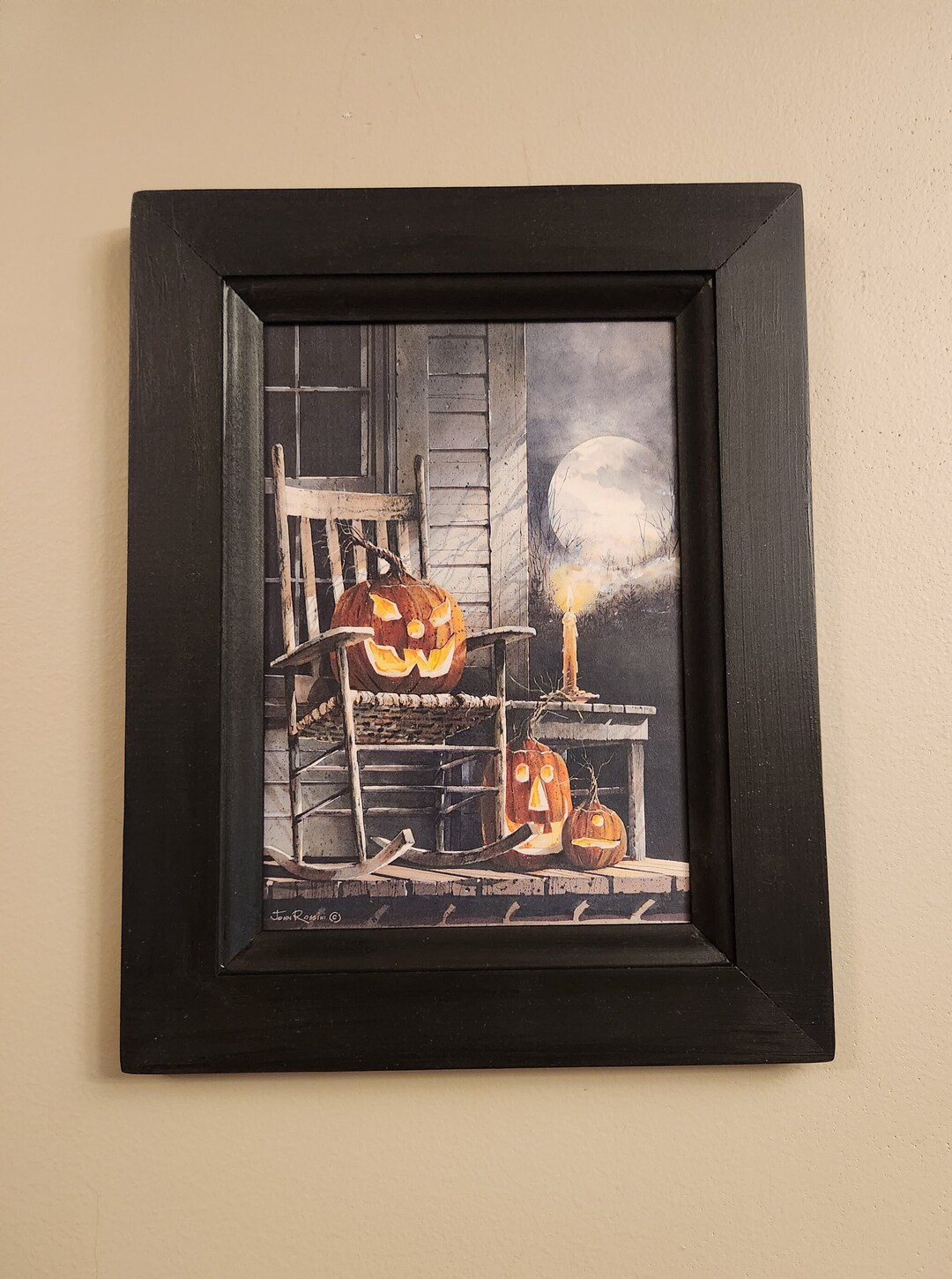 Night Watchman by John Rossini in a Handmade Wooden Frame, 7"x9" - Etsy