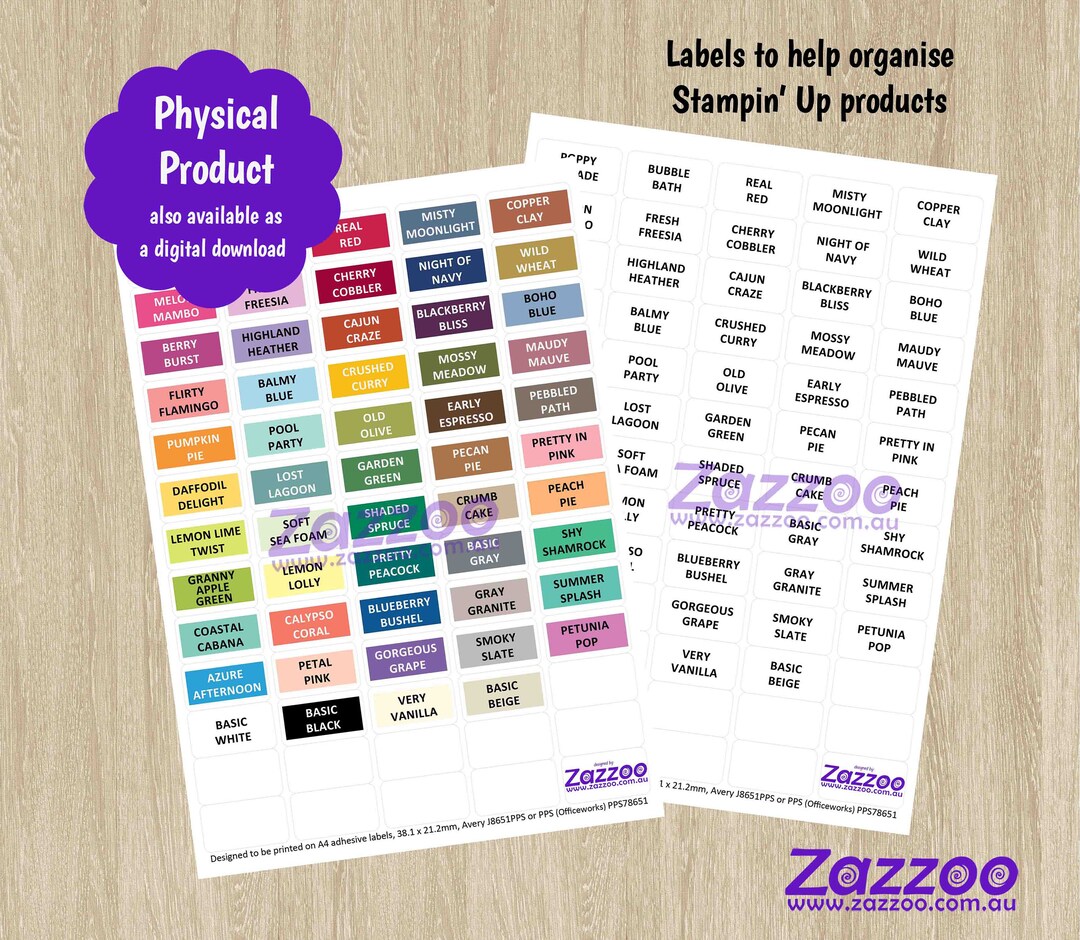 Small Colour Name Labels for Stampin up Tools printed, Physical Product ...